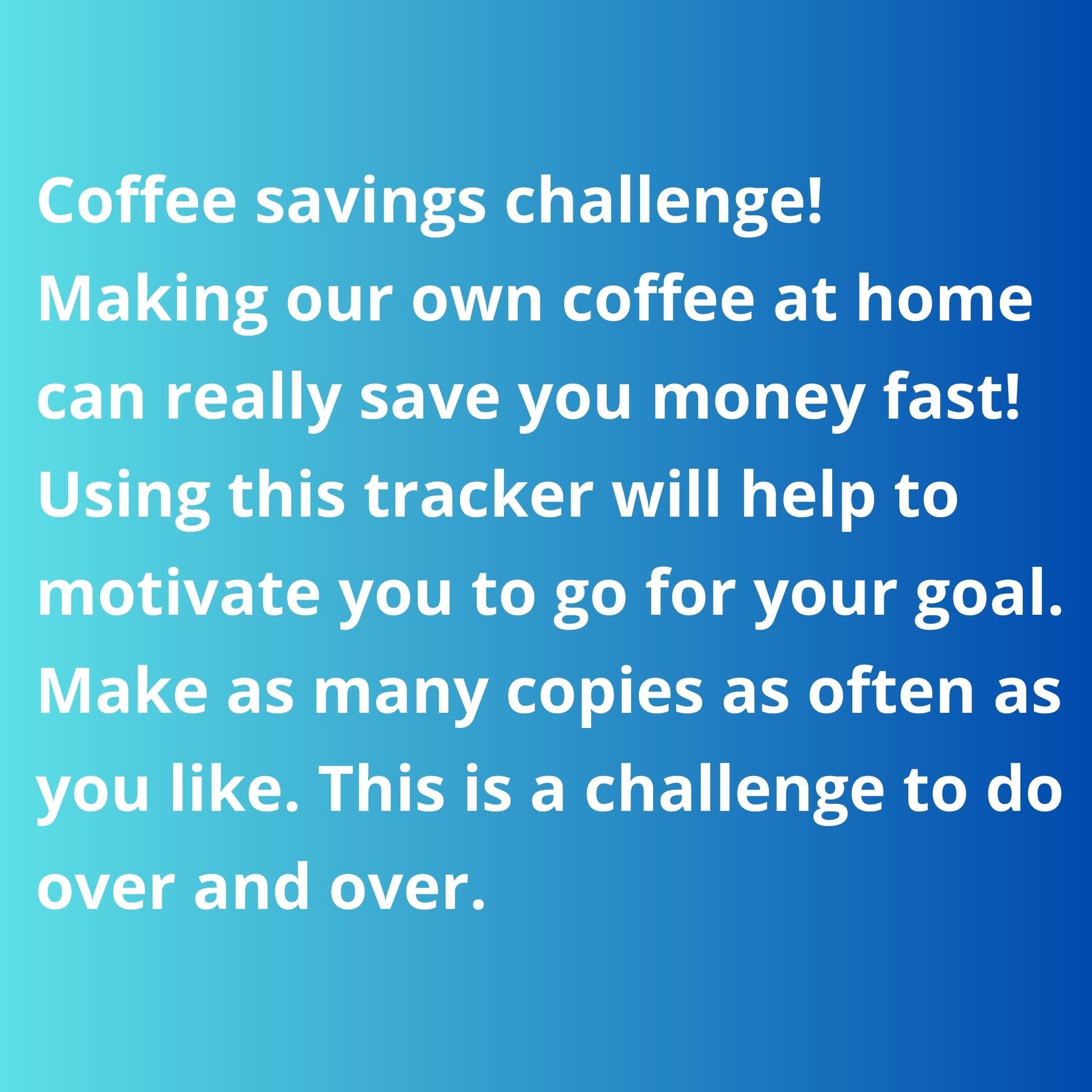 Coffee Saving Challenge Printable Tracker - Etsy