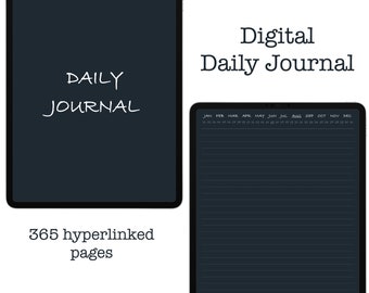 Digital Daily Journal 365 Hyperlinked Pages Digital Planner | Etsy
