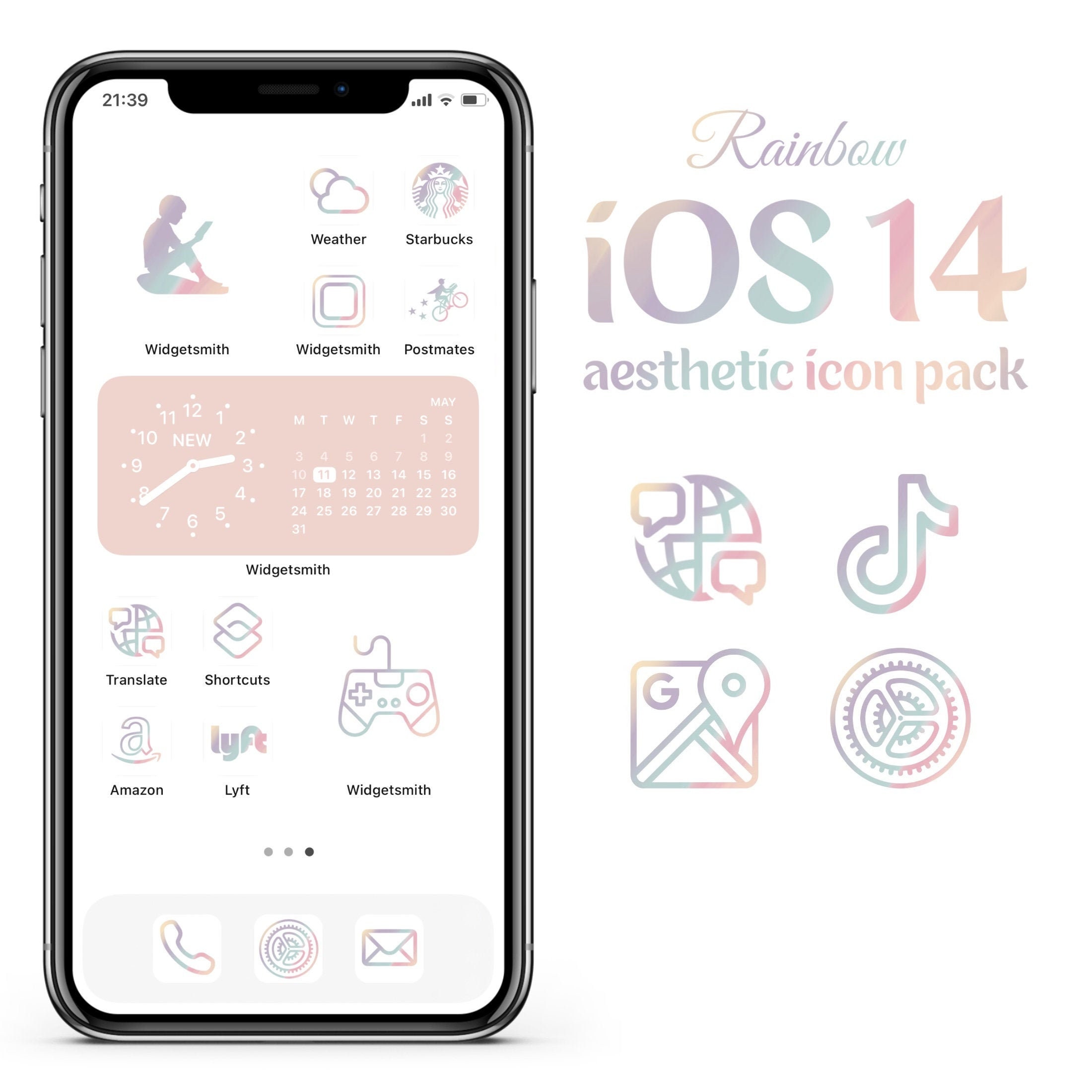 Rainbow Icon Theme Pack Ios 16 Unicorn Aesthetic App Icon - Etsy