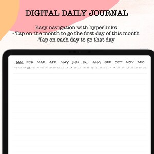 Digital Daily Journal, 365 Hyperlinked Pages, Digital Planner for Ipad ...