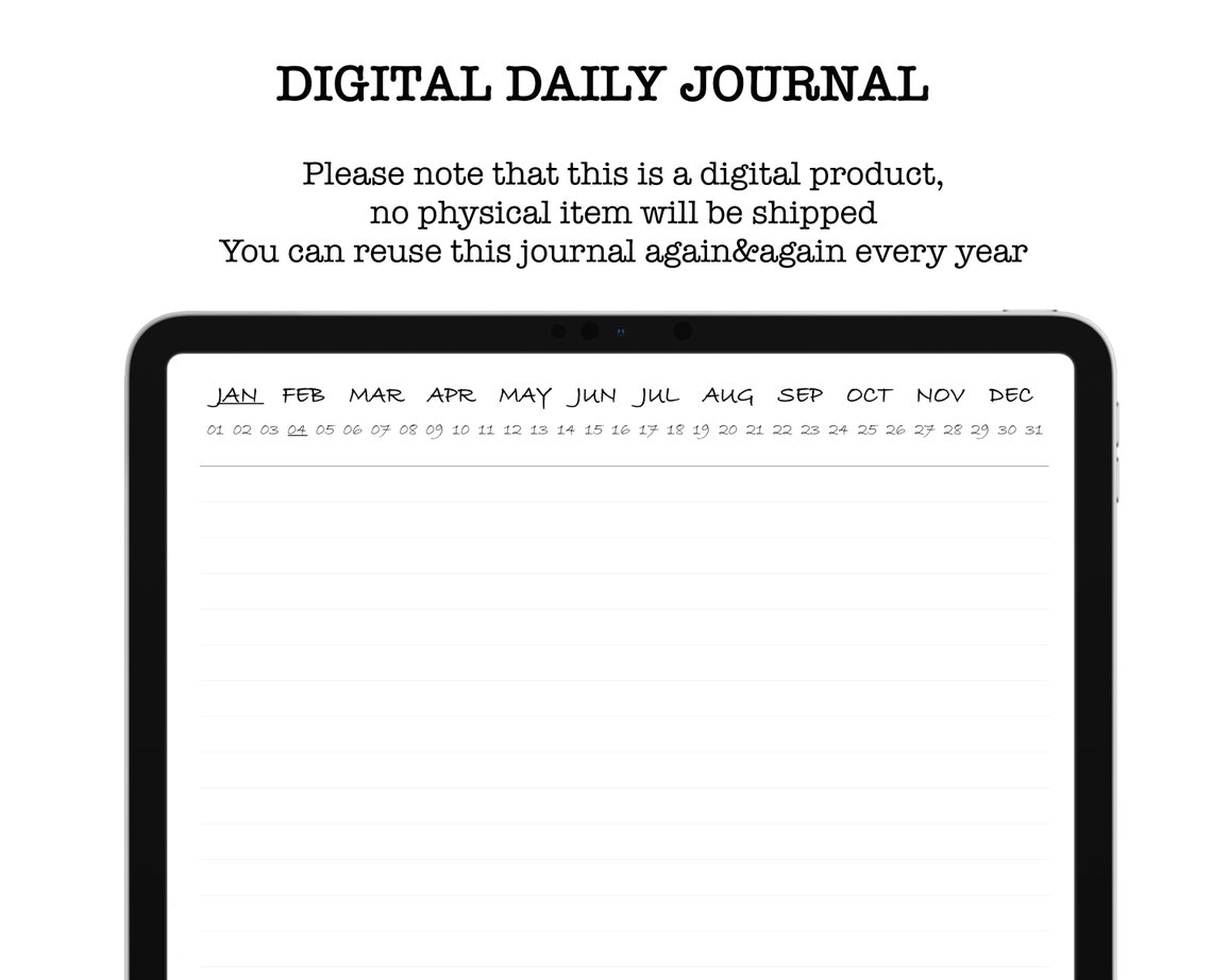 Digital Daily Journal Goodnotes Journal Diary Journal 366 - Etsy