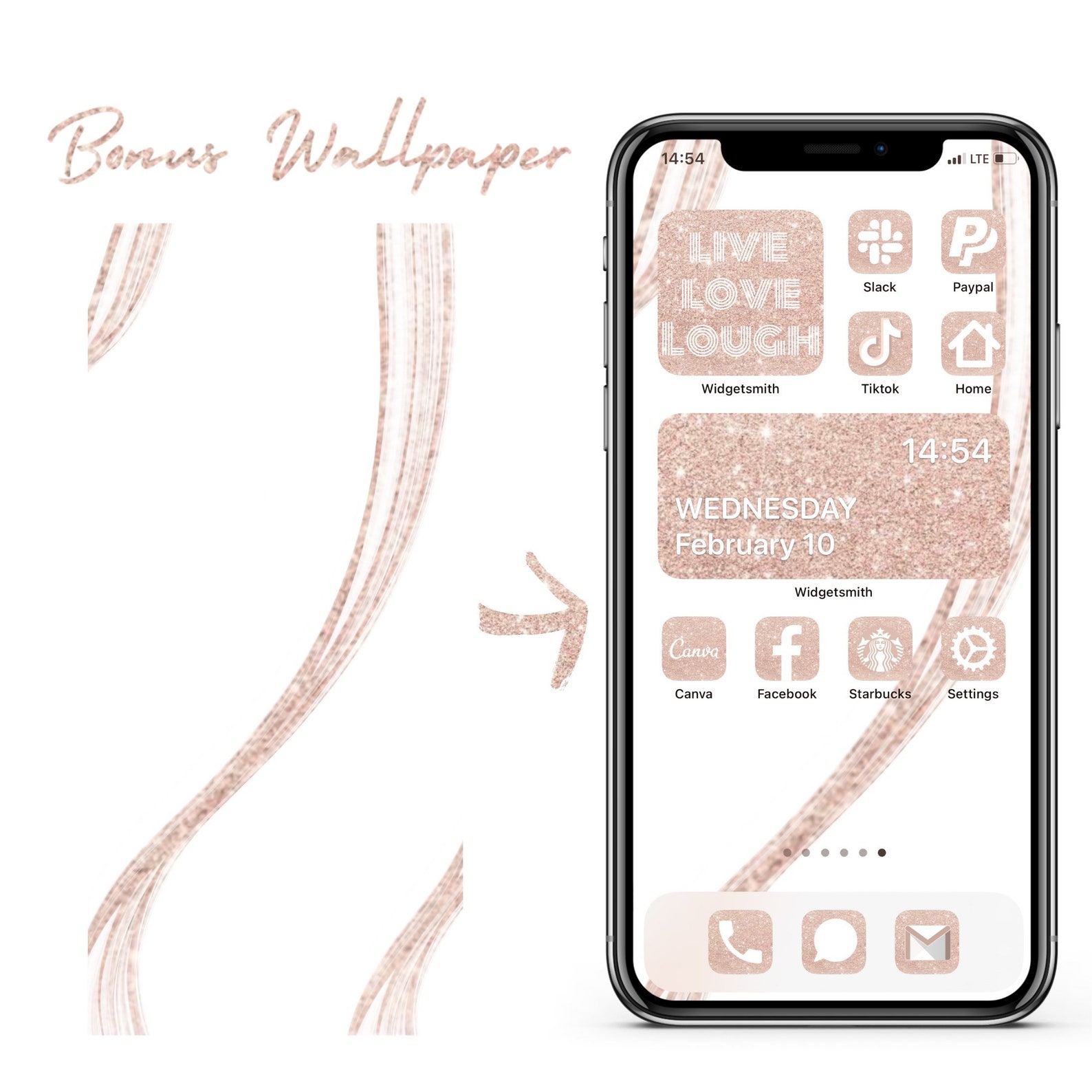 App Icons Pink Glitter Aesthetic Aesthetic Iphone Home Screen | Etsy