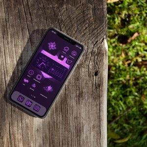 IOS 14 Neon Purple Theme Aesthetic App Icon Pack for Iphone - Etsy