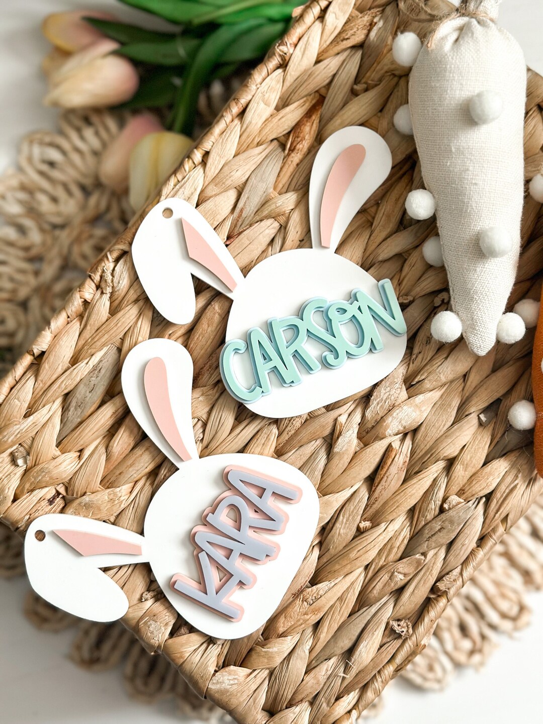 Easter Bunny Tag, Easter Basket Tag, Custom Easter Tag, Personalized ...