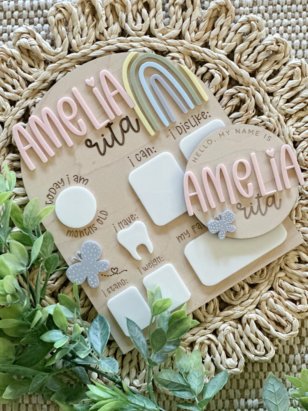 Rainbow Baby Milestone Board, Monthly Milestone Board, Dry Erase ...