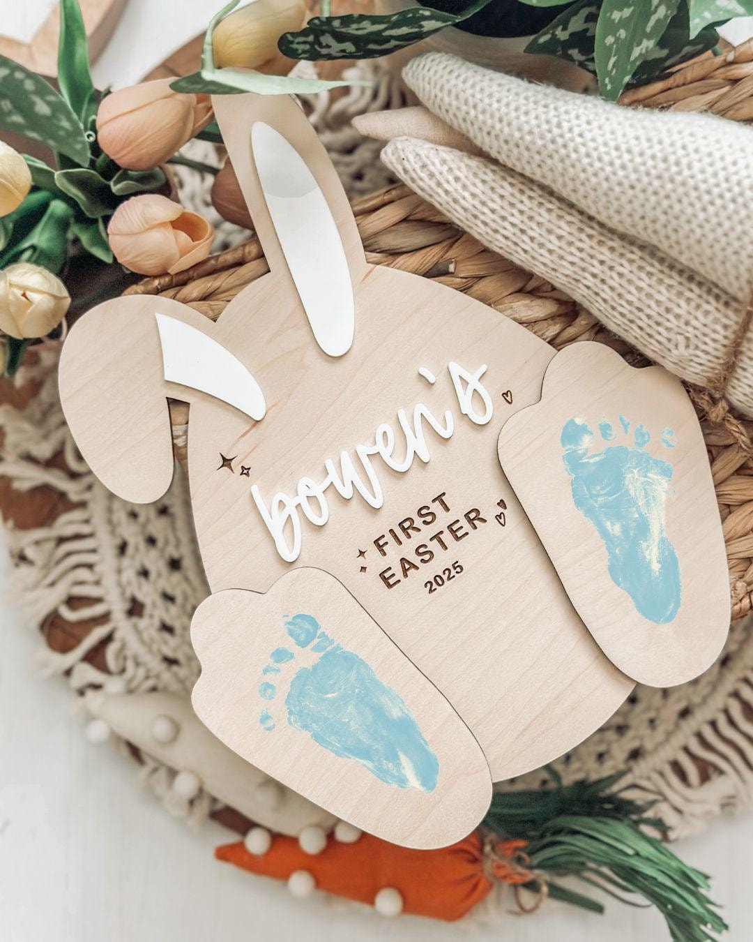Easter Footprints, Bunny Footprints, Easter DIY, Baby Feet, Easter ...
