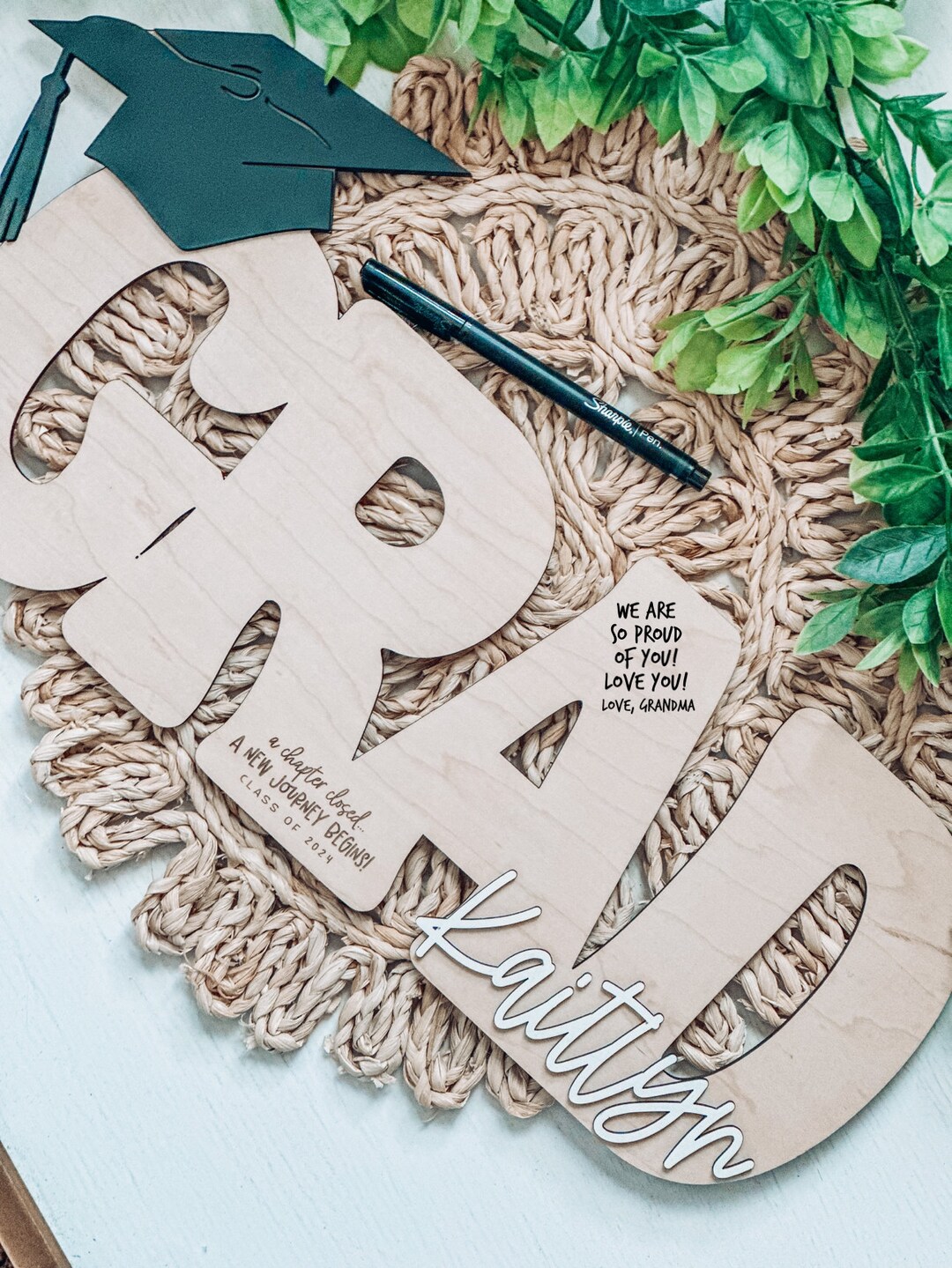 Grad Autograph Sign, Graduation Guestbook, Personalized Autograph Grad ...