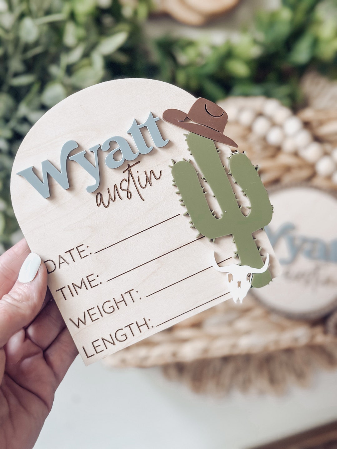 Western Baby Birth Stats Board, Cowboy Baby Name Announcement, Birth ...