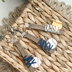 Baseball Bag Tag, Softball Bag Tag, Baseball Keychain, Softball ...