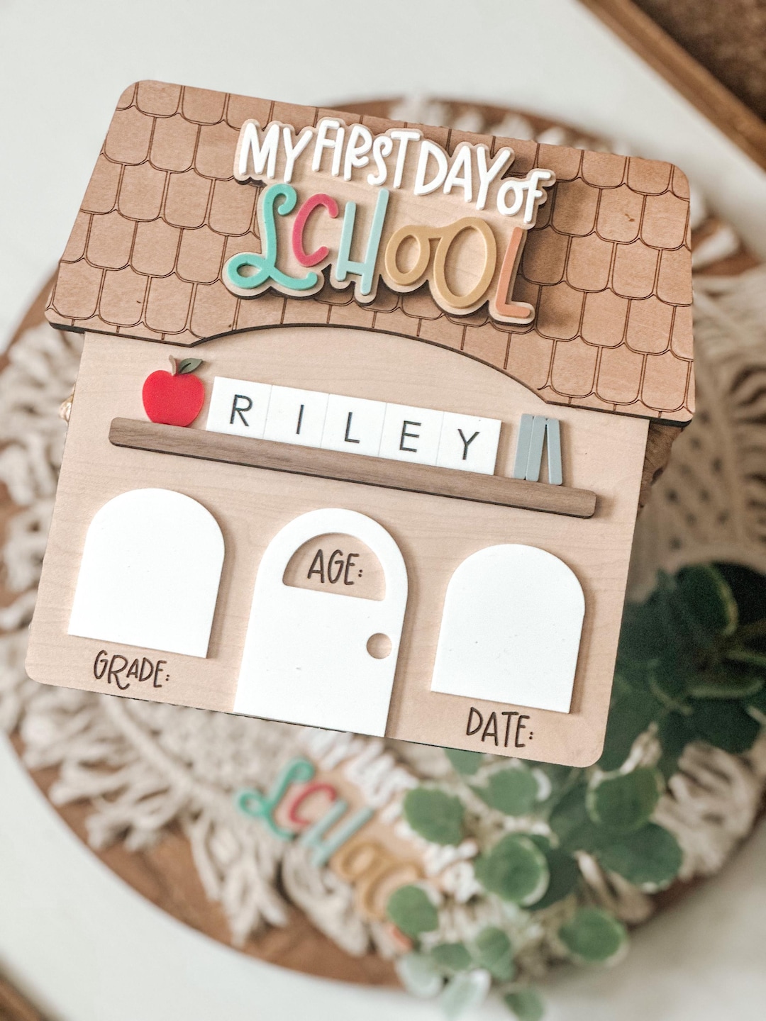 School Sign, First Day, Last Day, School Frame, Prop, Interchangeable ...
