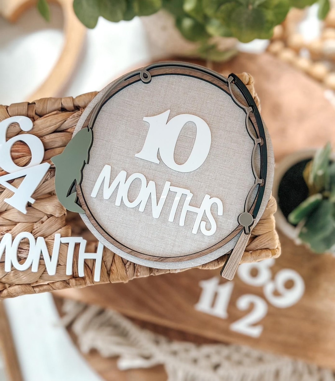 Fish Milestone, Monthly Baby Milestone, New Baby, Baby Shower Gift, New ...