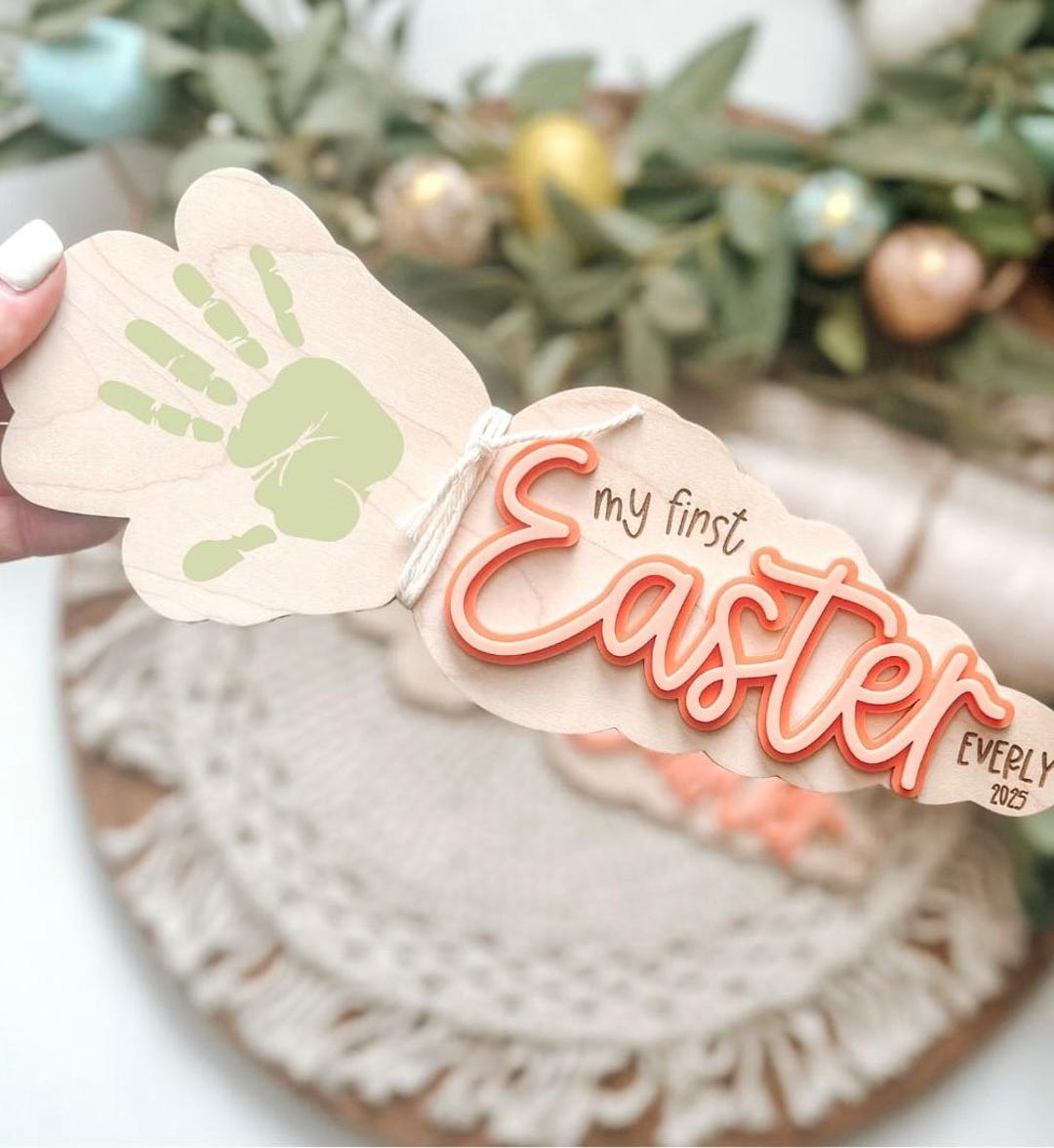 Carrot Handprint, Craft, Easter, Keepsake, Children, Kid's Craft, First ...