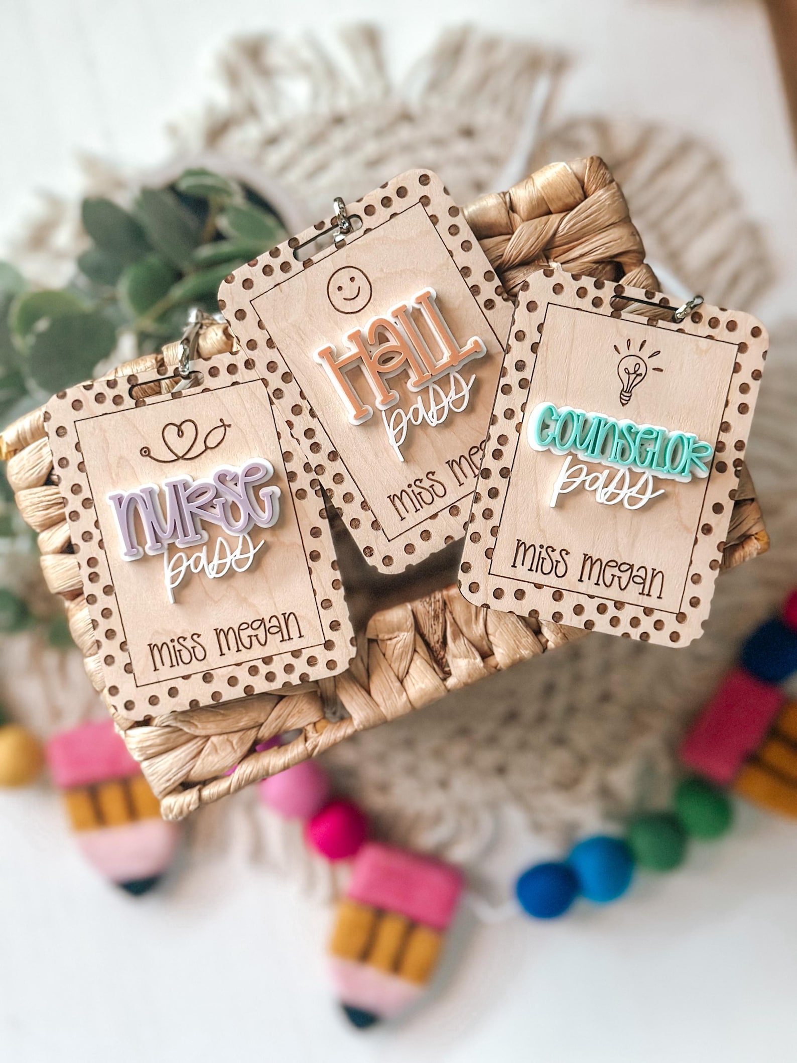 Hall Pass, Teacher, Classroom, Cute, Supplies, Wooden Passes ...
