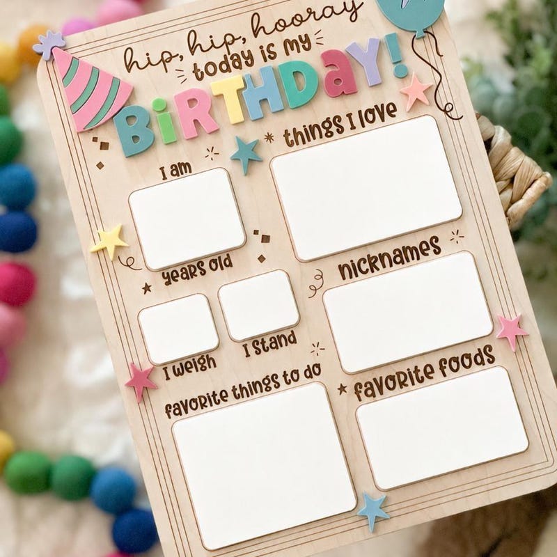 Birthday Interview Board - Etsy