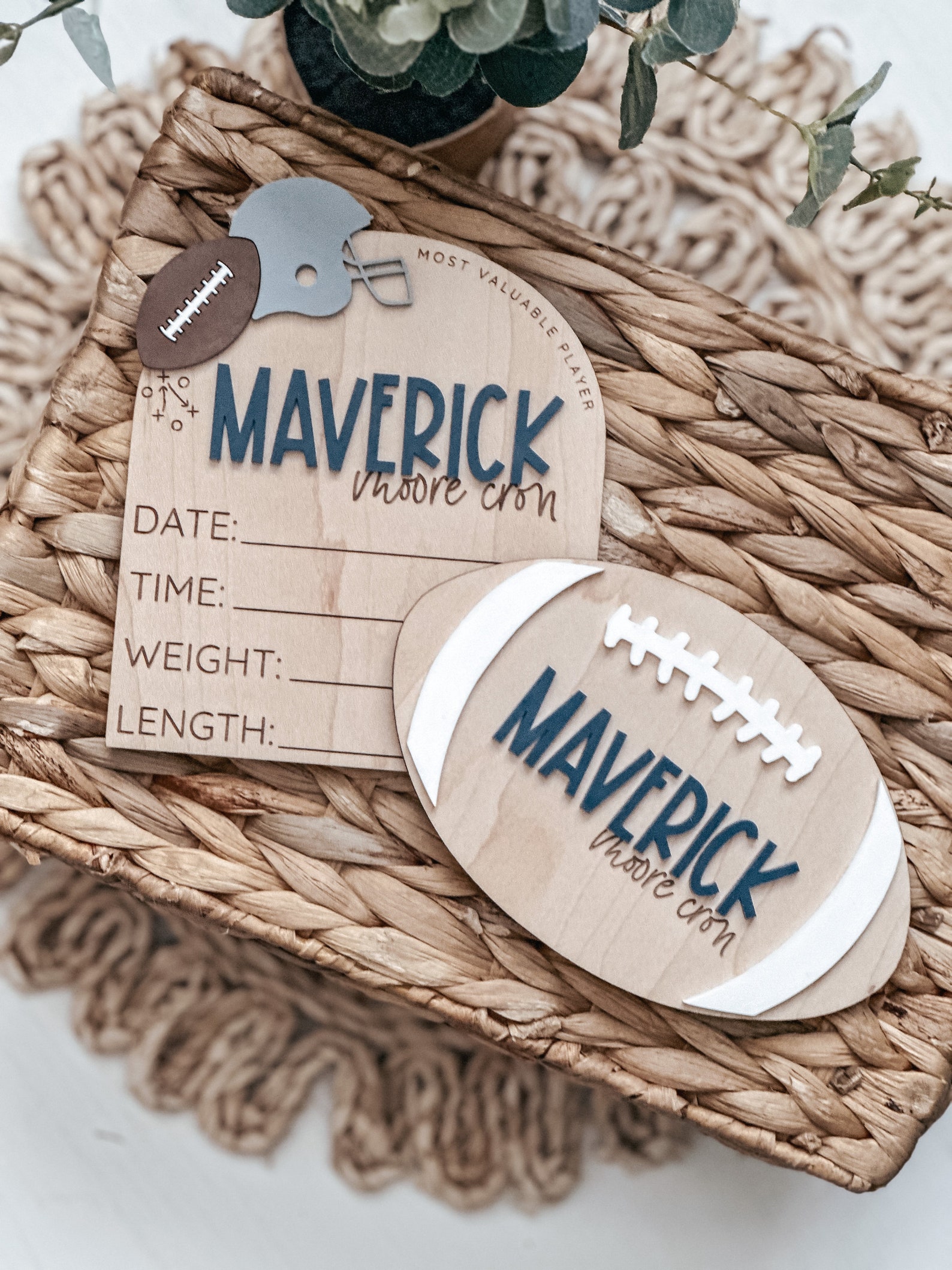 Football Baby Birth Stats Board, Baby Name Announcement, Birth ...