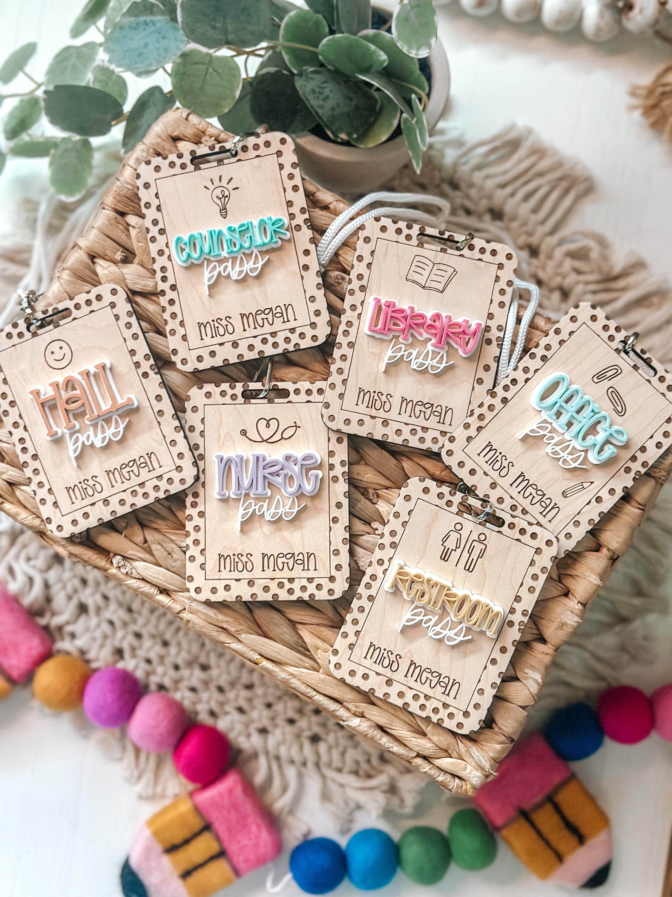 Hall Pass, Teacher, Classroom, Cute, Supplies, Wooden Passes ...