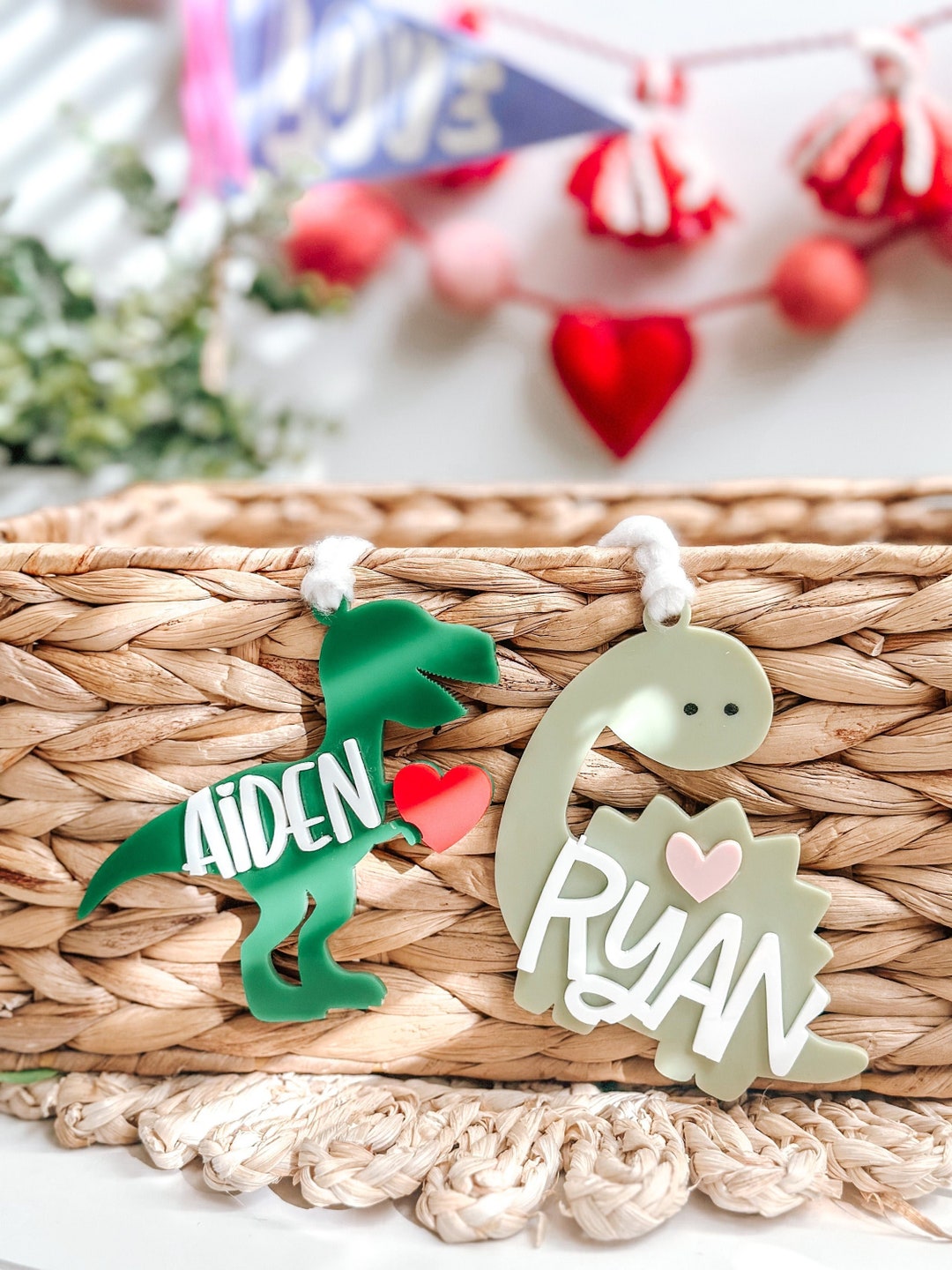 Dinosaur Valentine Tags, T-rex Tags, Cute Basket Tags for Valentines ...