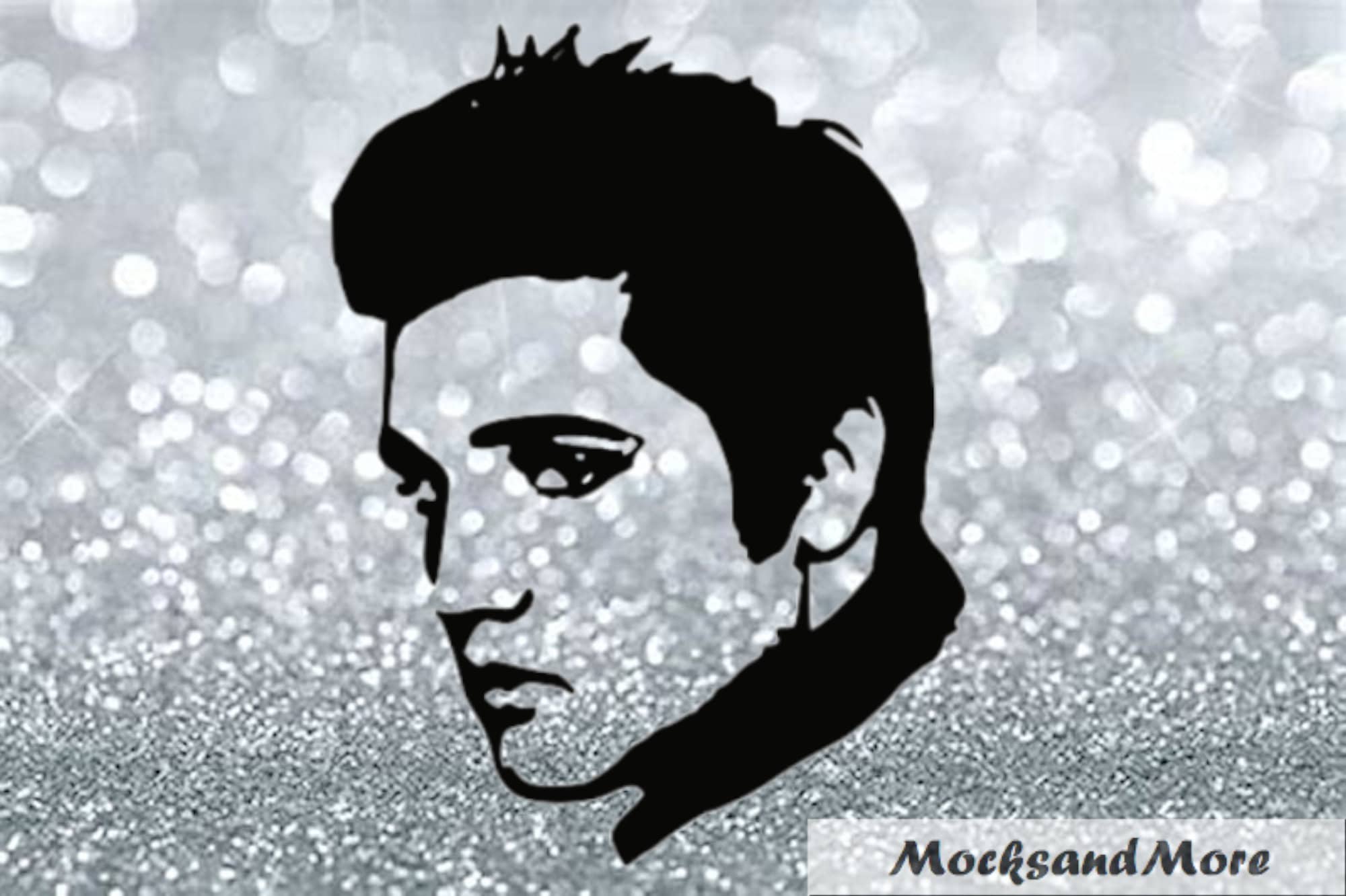 Elvis Presley Silhouette Image SVG, Sublimation Print File, Vinyl Cut ...
