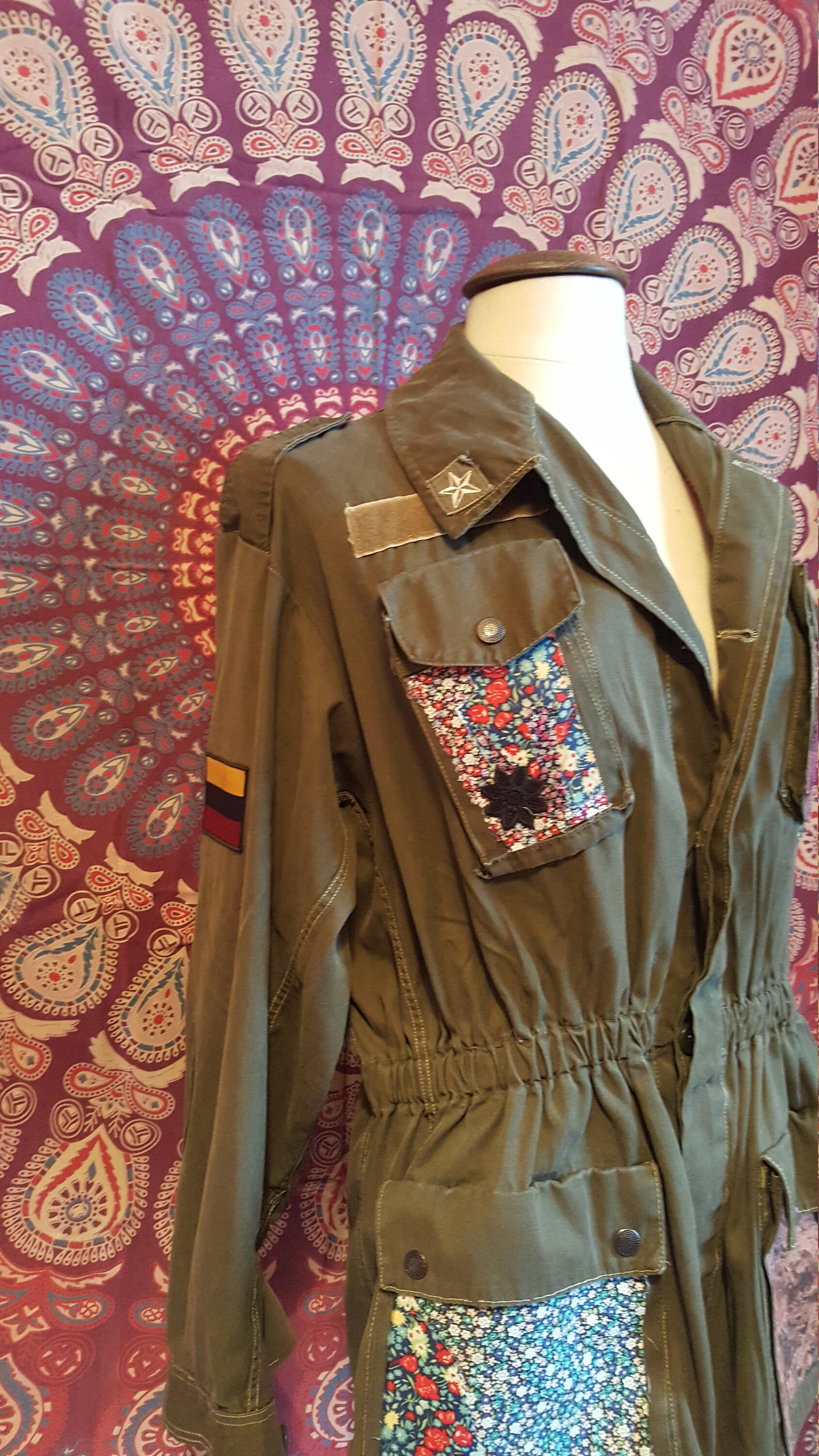 Genuine Vintage Italian Army Jacket Customised Back and Front. One of a ...