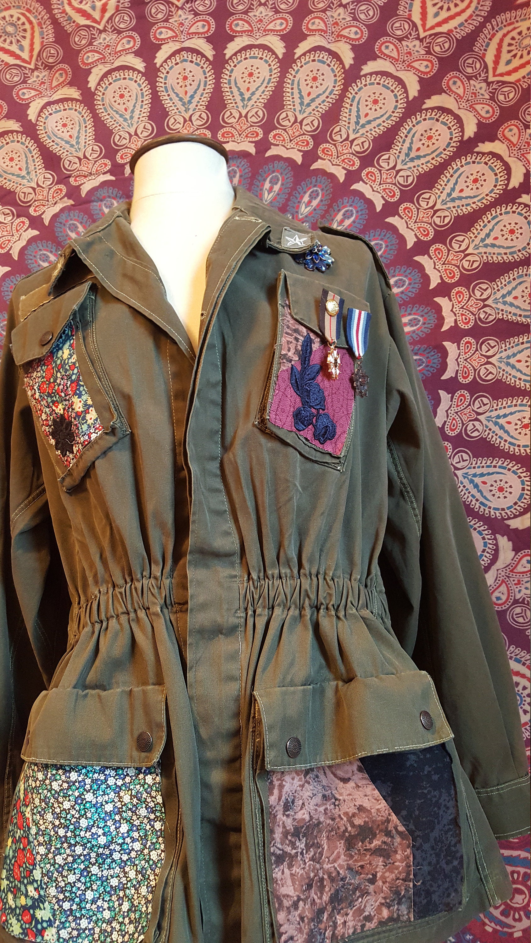 Genuine Vintage Italian Army Jacket Customised Back and Front. One of a ...
