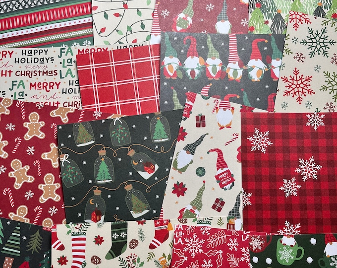 Christmas Cardstock, Christmas Paper, 6x6, 16 Sheets - Etsy