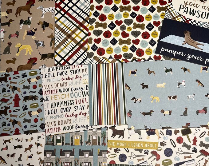 Cardstock, Paper, Dog Cardstock, Dog Paper, Double Sided 6x6, 12 Sheets ...