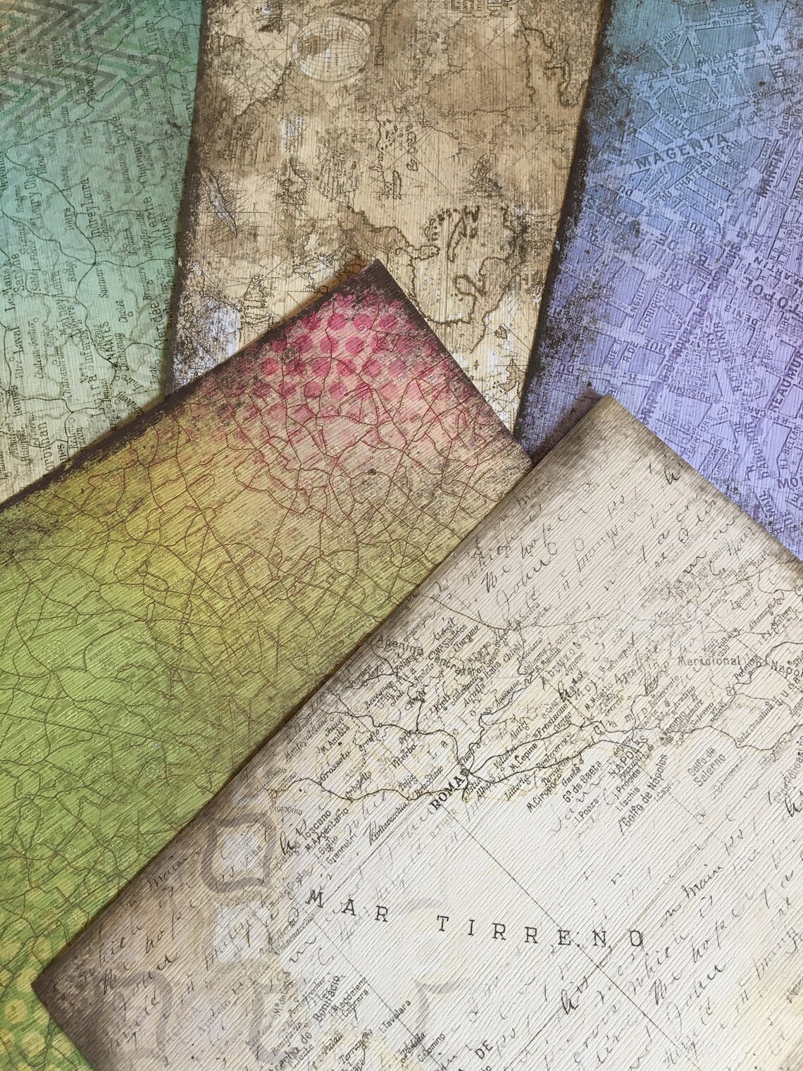 Map Cardstock, Map Paper, Travel Cardstock, Travel Paper, 4.5x6.5, 20 ...