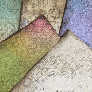 Map Cardstock, Map Paper, Travel Cardstock, Travel Paper, 4.5x6.5, 20 ...