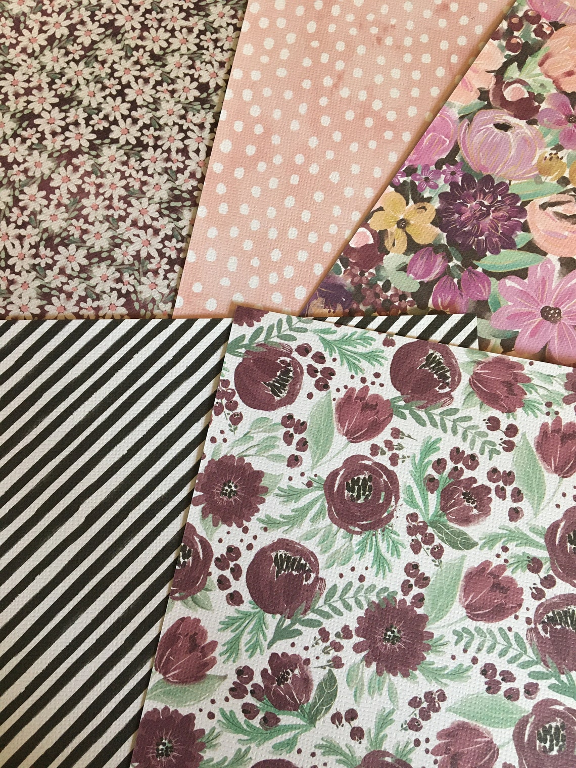 Floral Cardstock Floral Paper 6x6 20 Sheets - Etsy