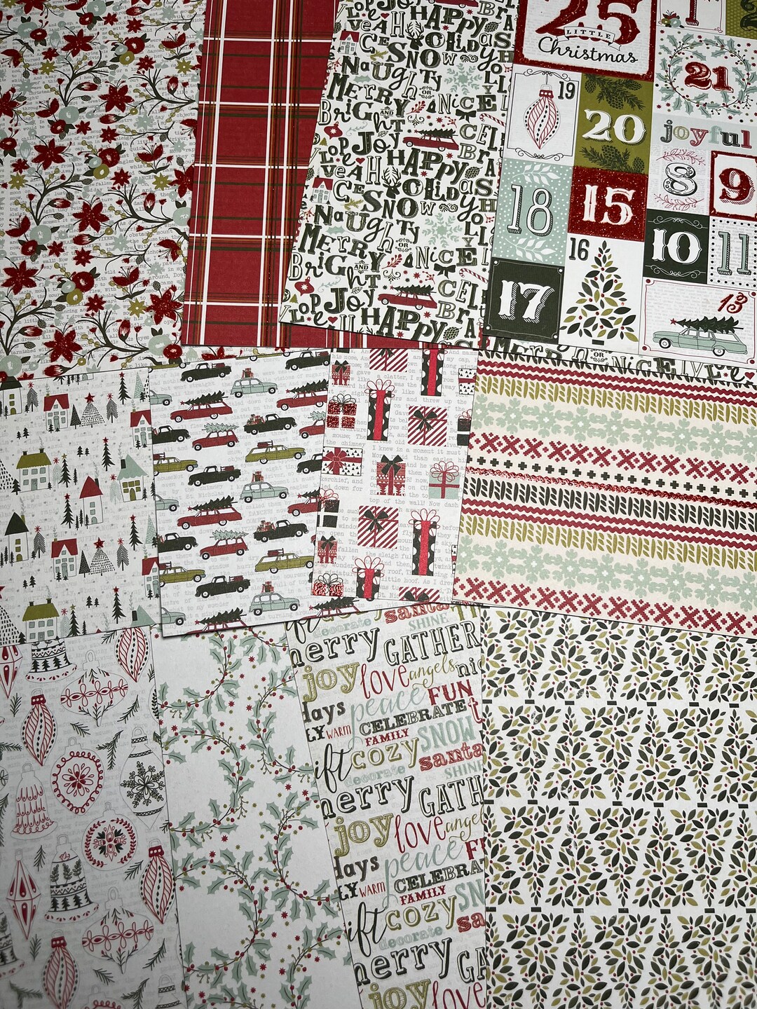 Christmas Cardstock, Christmas Paper, Double Sided Christmas Cardstock ...