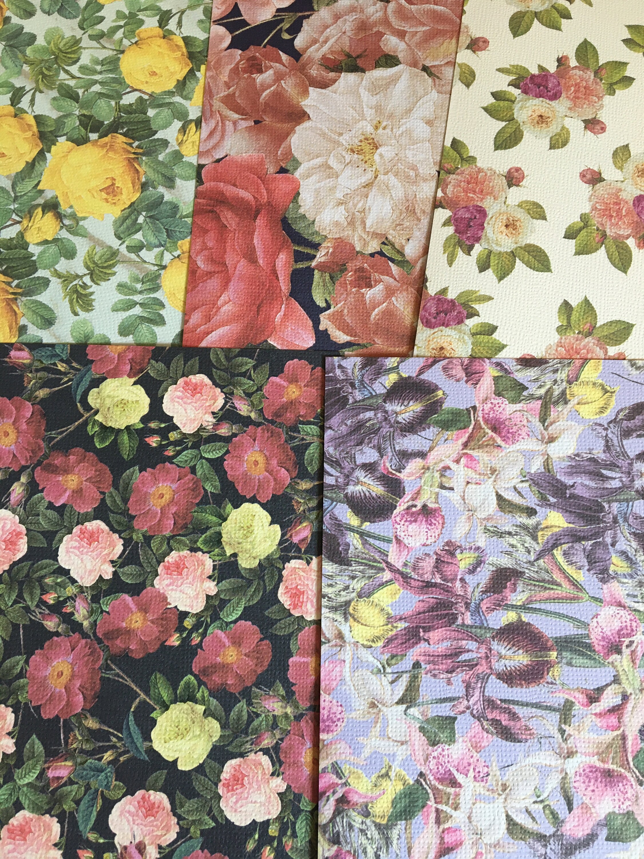 Floral Cardstock Floral Paper 4.5x6.5 20 Sheets | Etsy