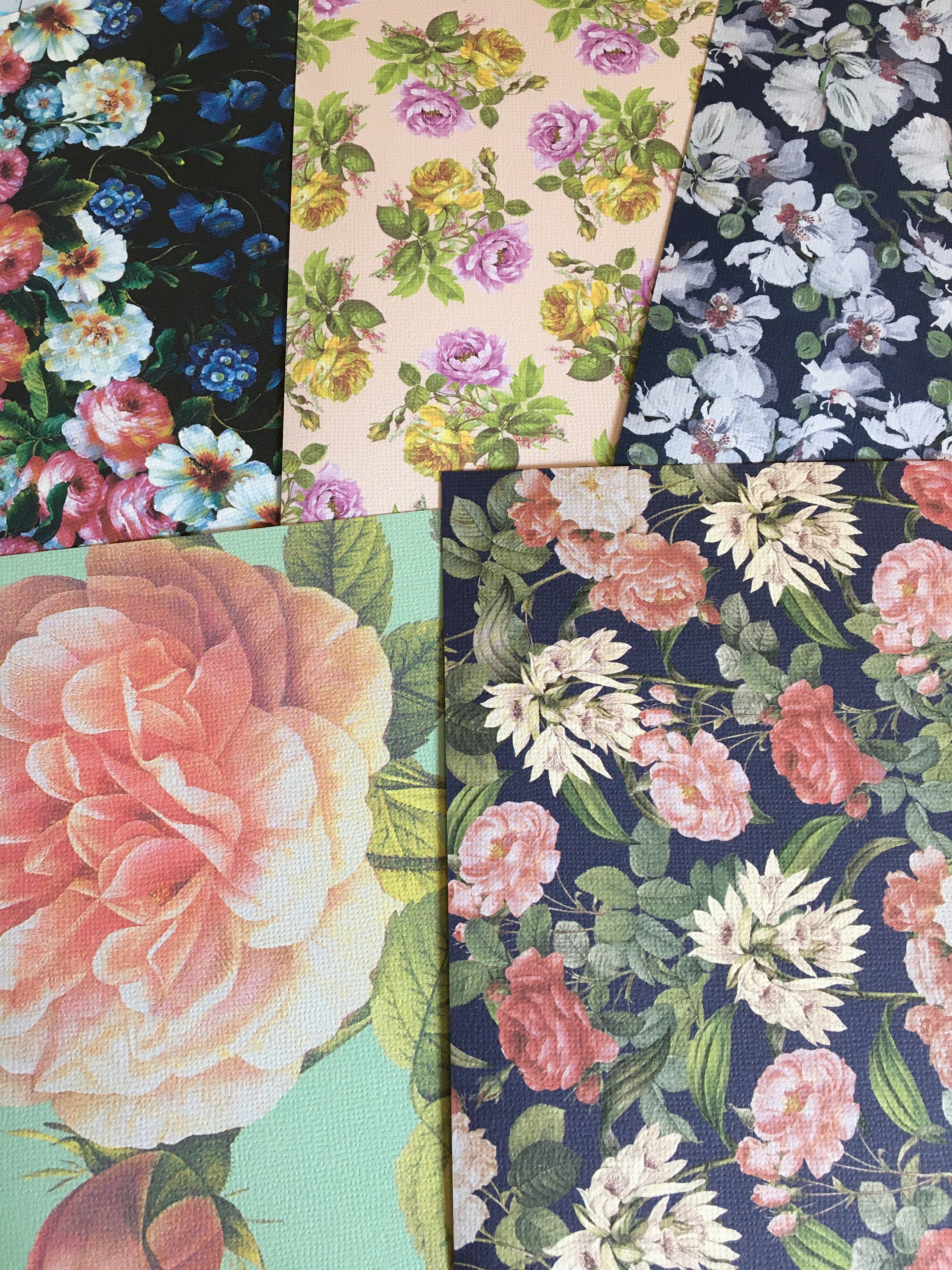 Floral Cardstock Floral Paper 4.5x6.5 20 Sheets - Etsy