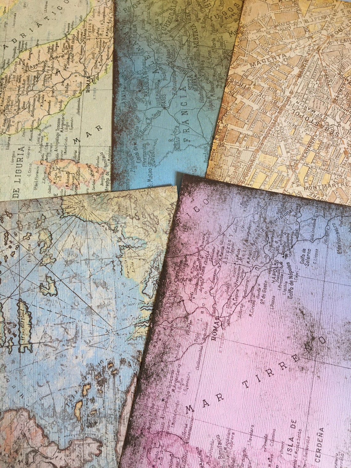 Map Cardstock Map Paper Travel Cardstock Travel Paper - Etsy