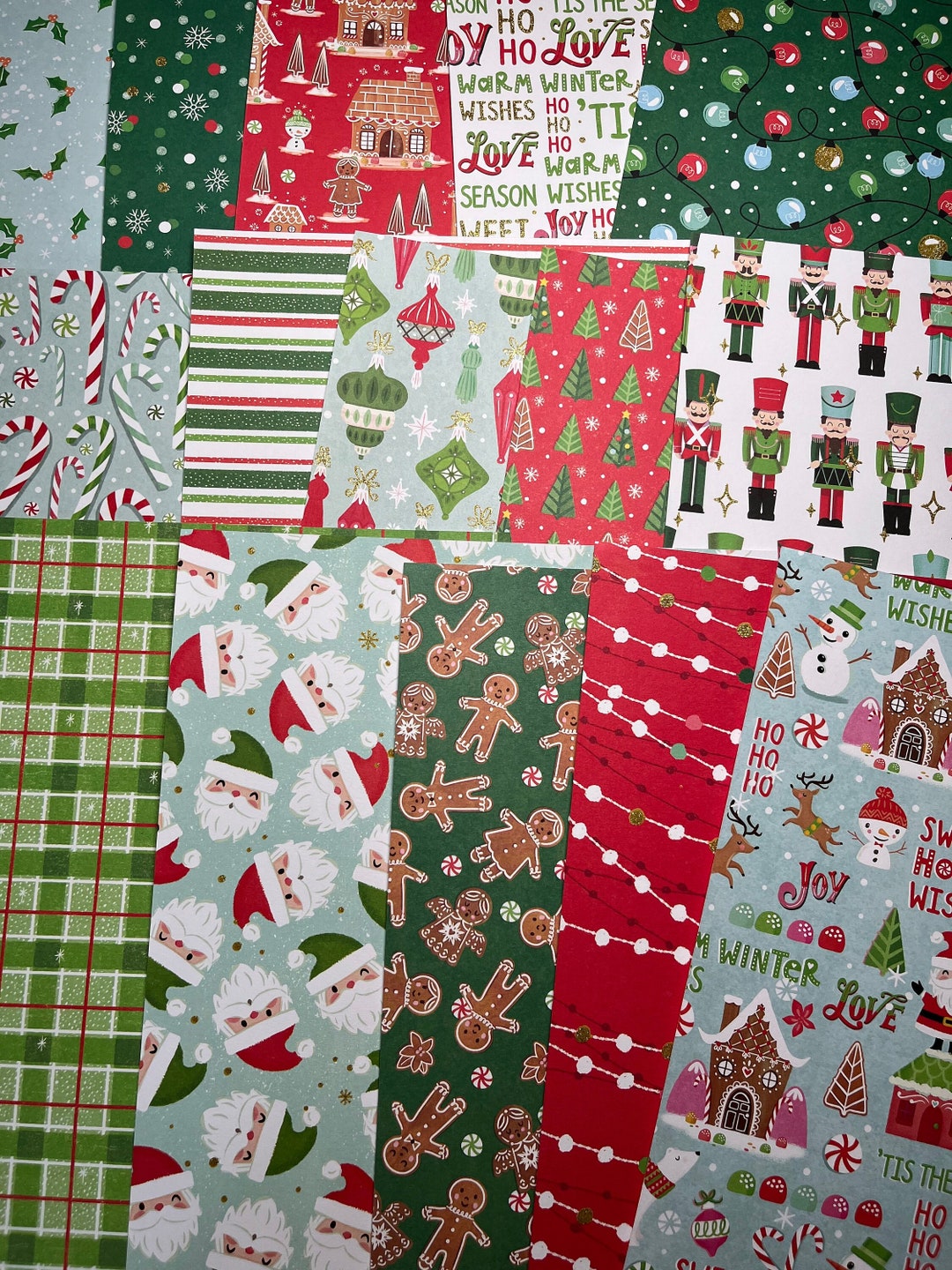 Christmas Cardstock, Christmas Paper, 8.5x11, 15 Sheets - Etsy