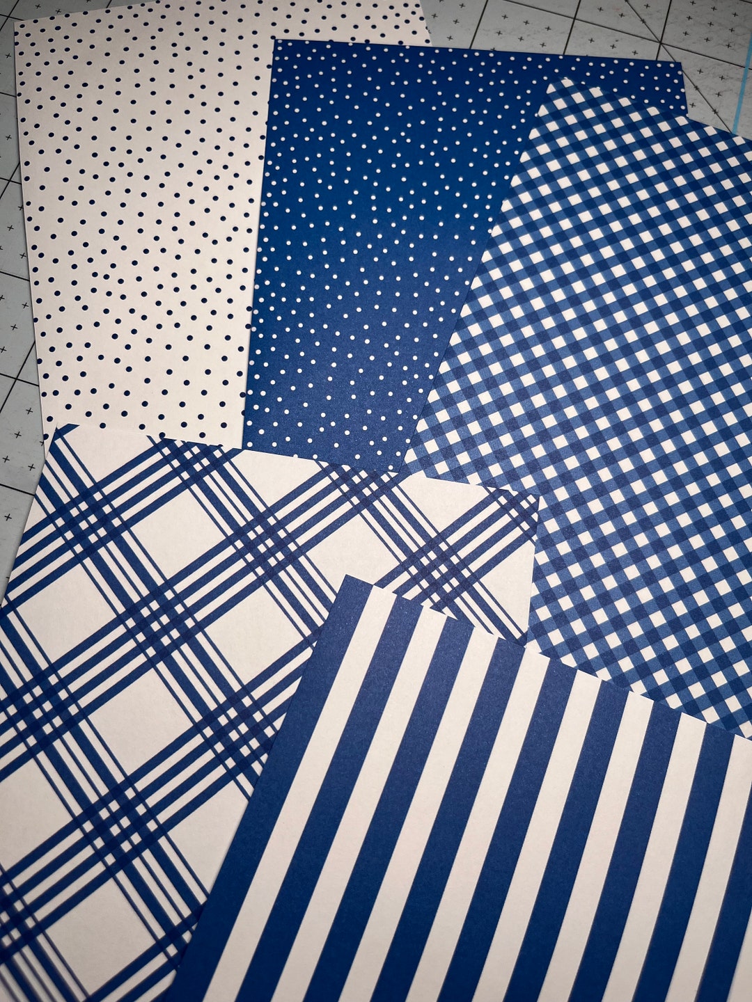 Blue and White Scrapbook Paper, 4.5x6.5, 5 Sheets - Etsy