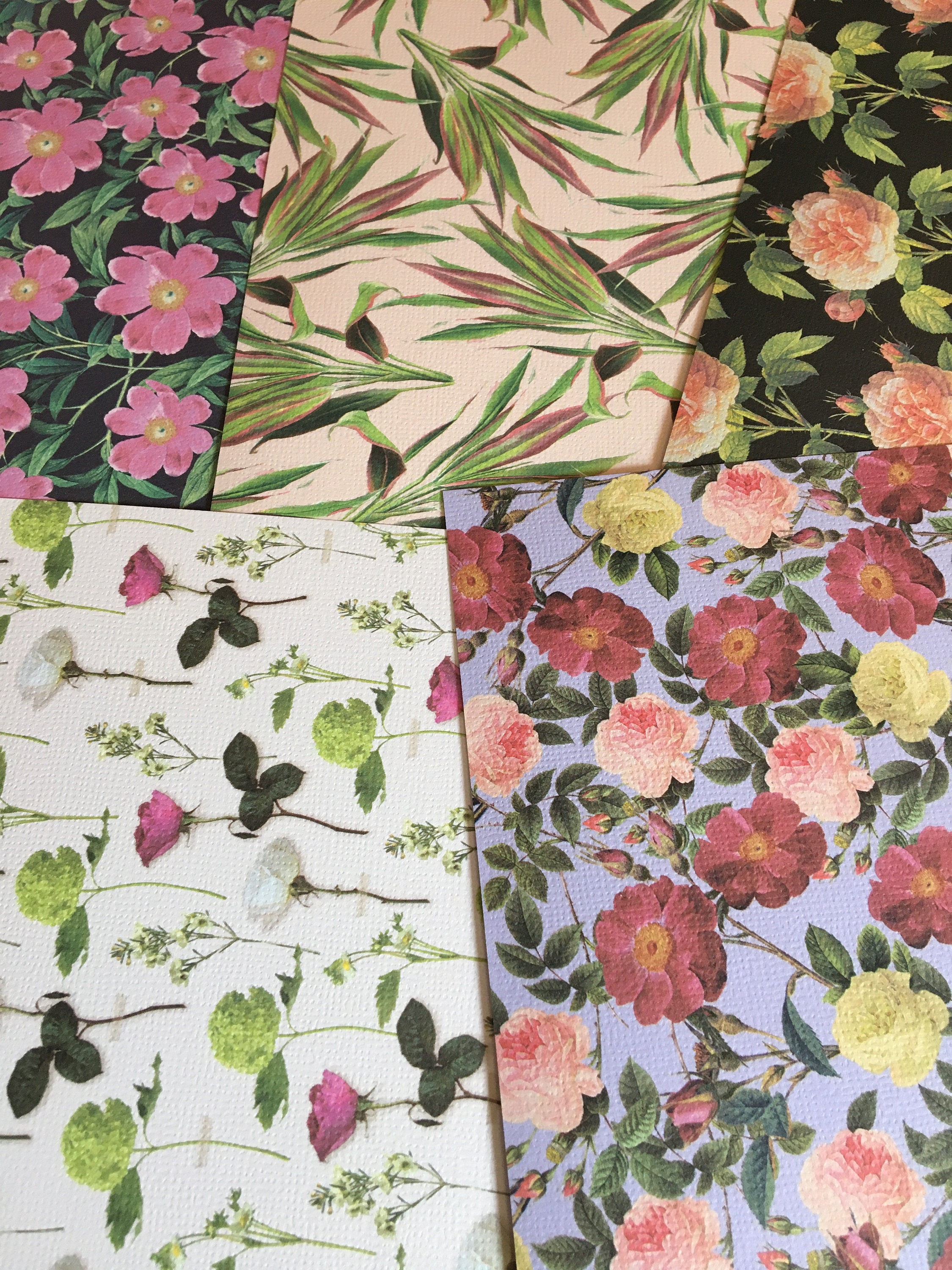 Floral Cardstock Floral Paper 4.5x6.5 20 Sheets - Etsy
