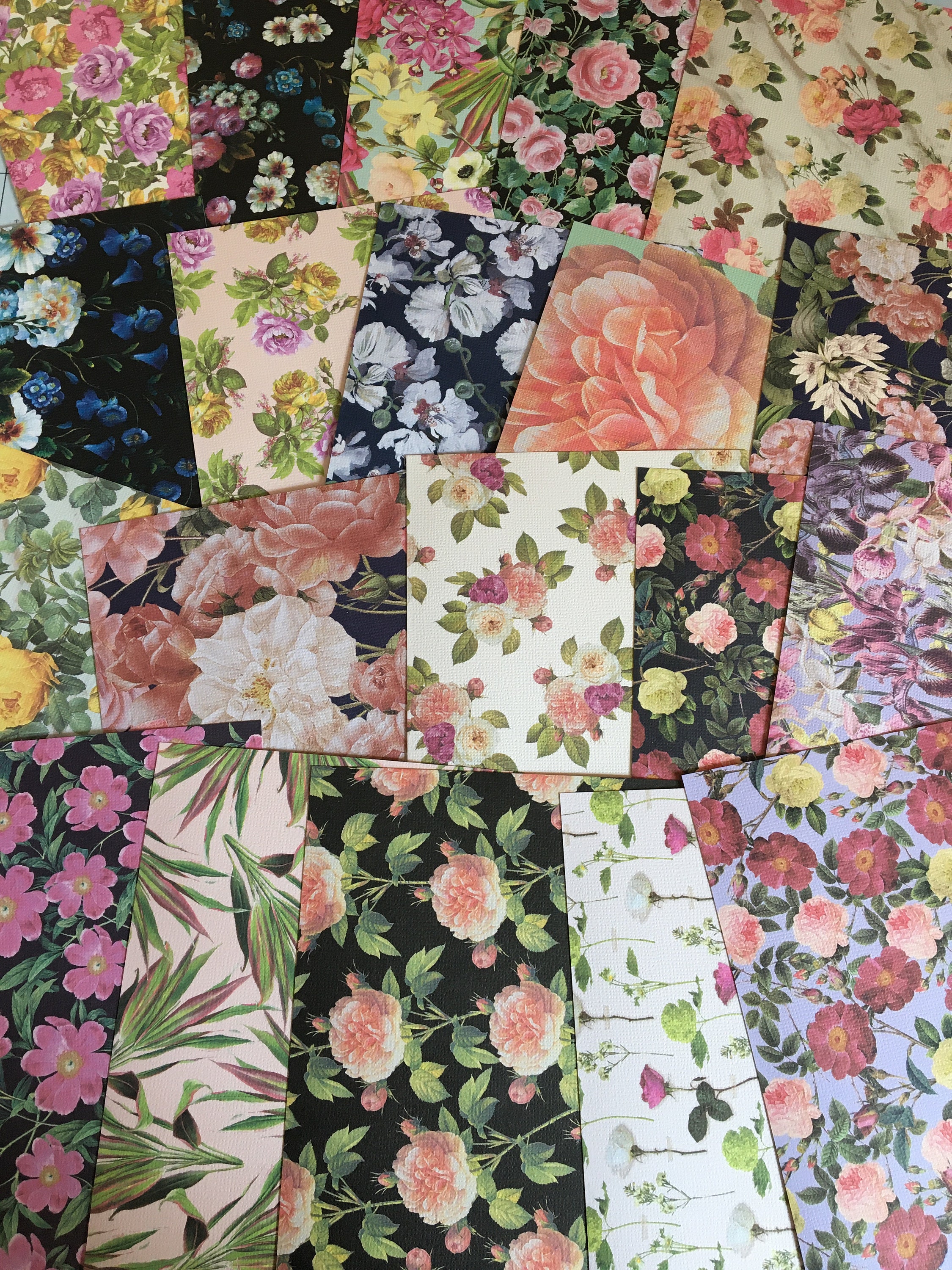 Floral Cardstock Floral Paper 4.5x6.5 20 Sheets - Etsy