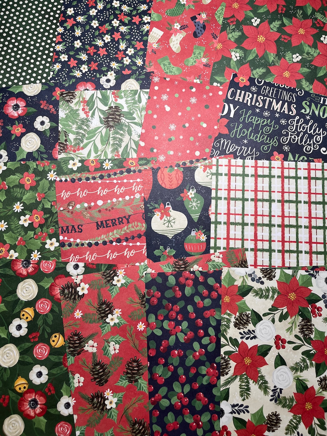 Christmas Cardstock, Christmas Paper, 6x6, 16 Sheets - Etsy