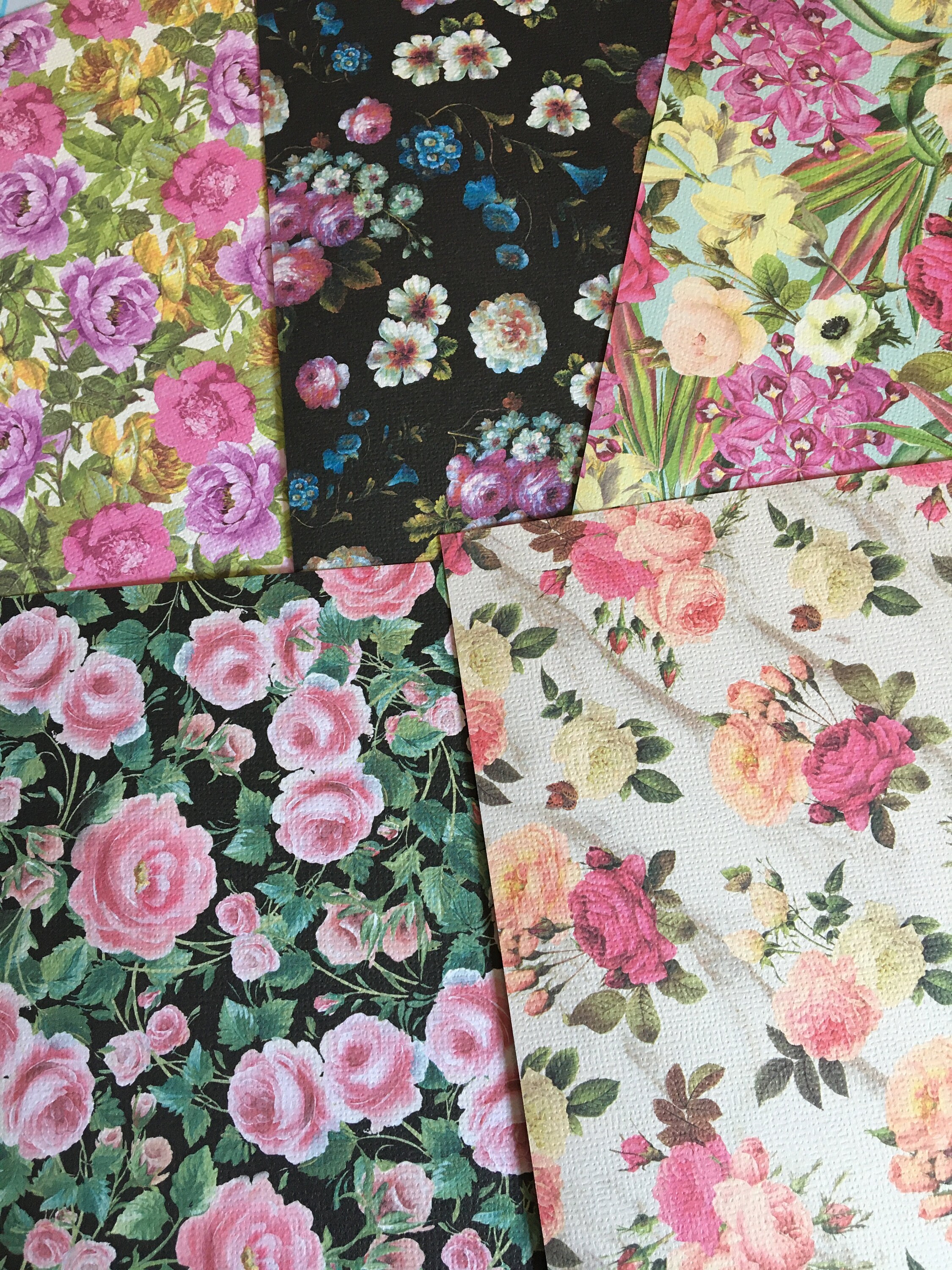 Floral Cardstock Floral Paper 4.5x6.5 20 Sheets - Etsy