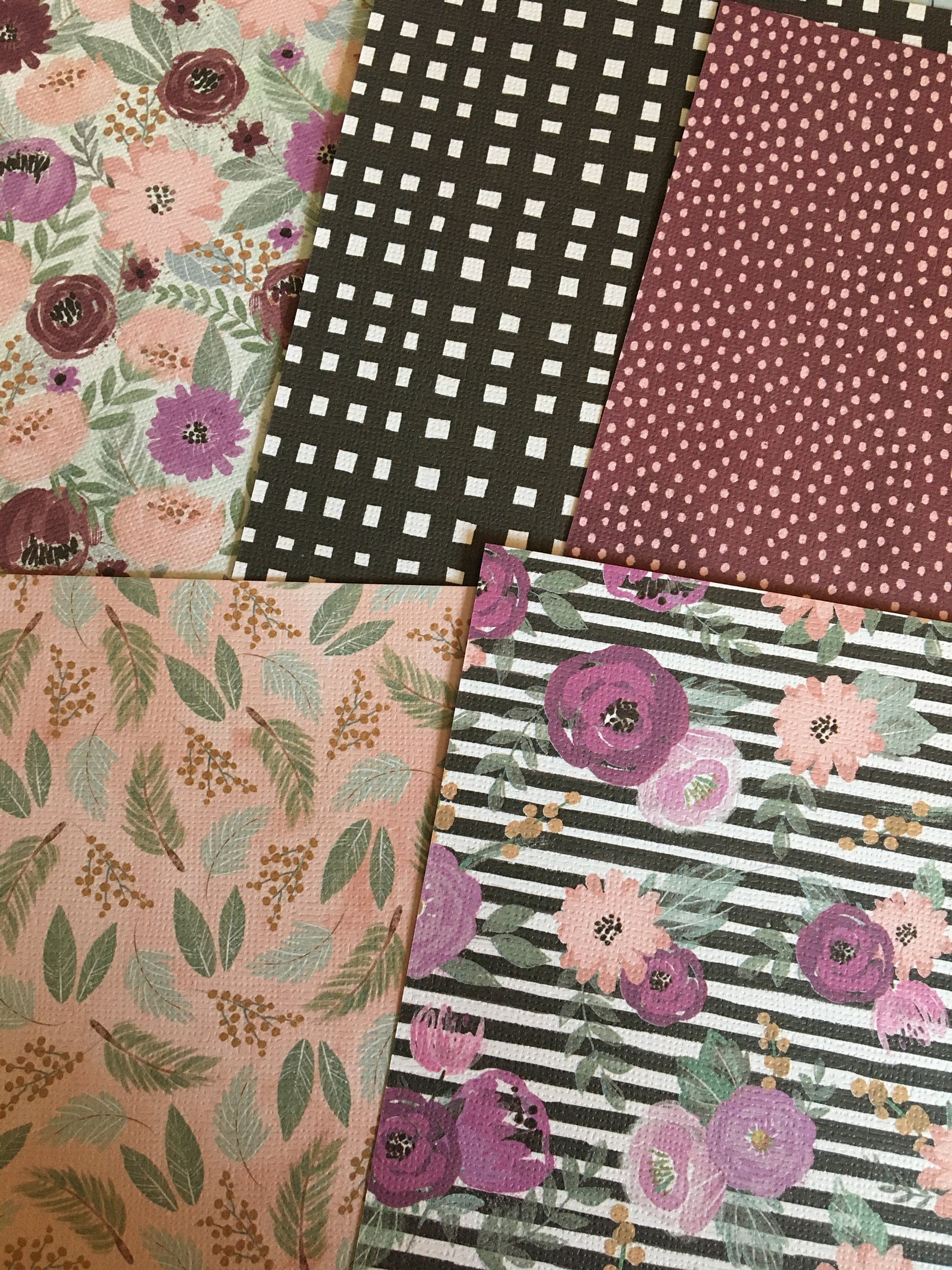 Floral Cardstock Floral Paper 6x6 20 Sheets - Etsy