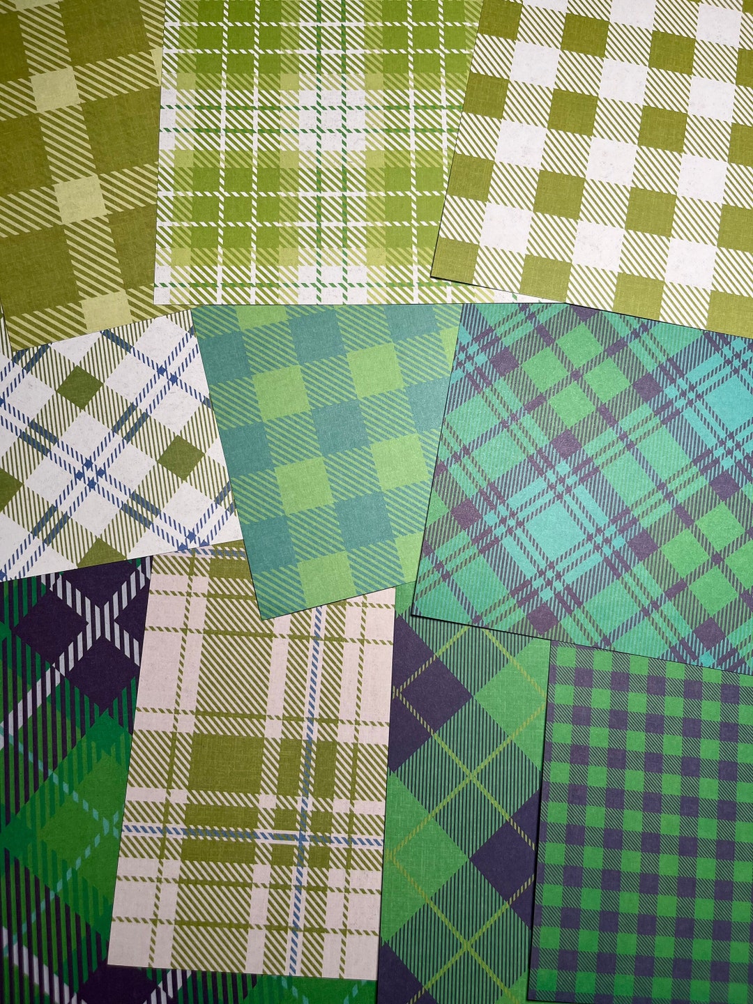 Green Plaid Scrapbook Paper, Green Plaid Paper, 6x6, 10 Sheets - Etsy