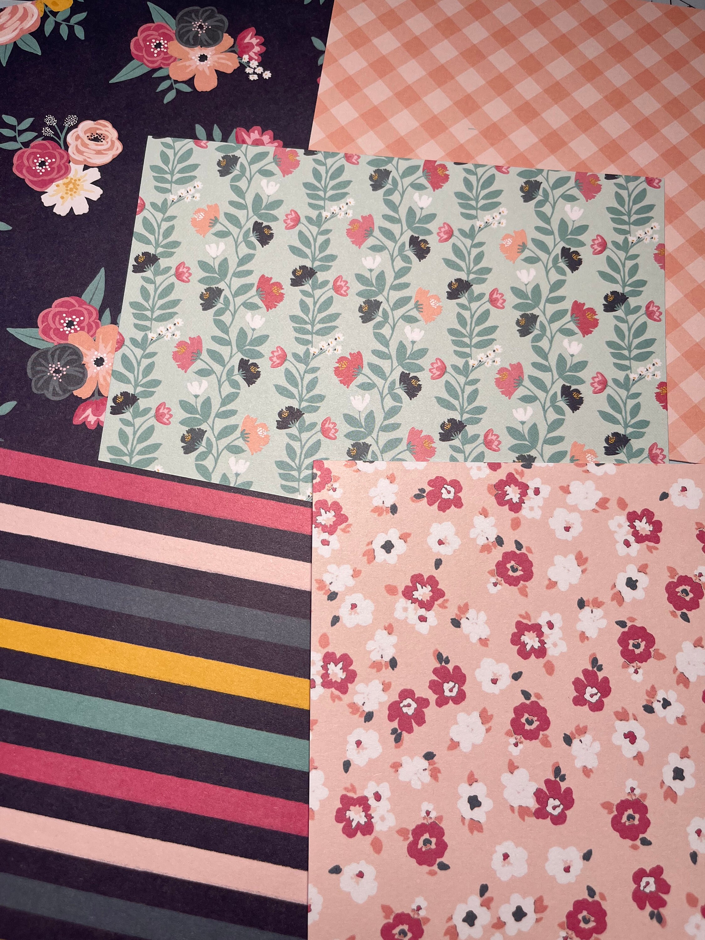 Cardstock, Paper, Floral Cardstock, Floral Paper 6x6, 20 Sheets - Etsy