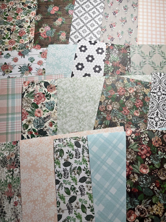 Floral Cardstock Floral Paper 6x6 20 Sheets - Etsy