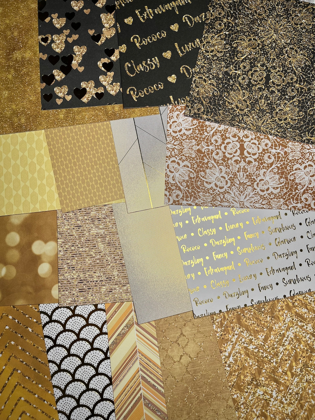 Gold Cardstock, Gold Paper, Double Sided 6x6, 17 Sheets - Etsy