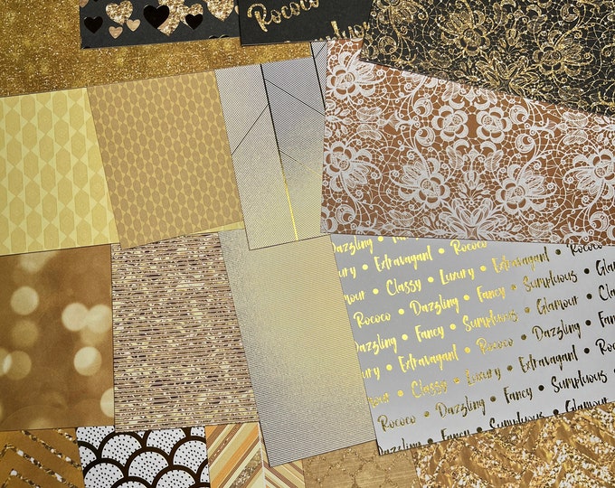 Gold Cardstock, Gold Paper, Double Sided 6x6, 17 Sheets - Etsy