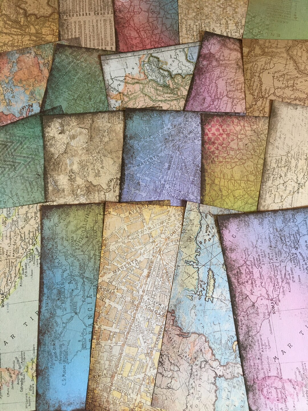 Map Cardstock, Map Paper, Travel Cardstock, Travel Paper, 4.5x6.5, 20 ...