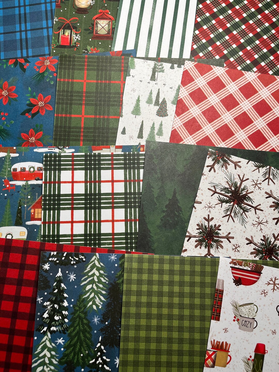 Christmas Cardstock, Christmas Paper, 6x6, 16 Sheets - Etsy