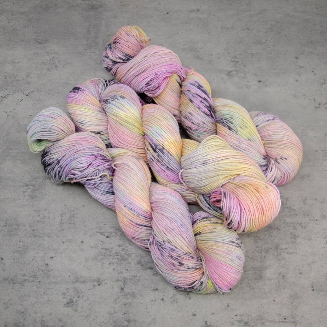 Hip Hand Dyed Summer Sock, SW Merino Wool Cotton Blend Fingering Weight ...