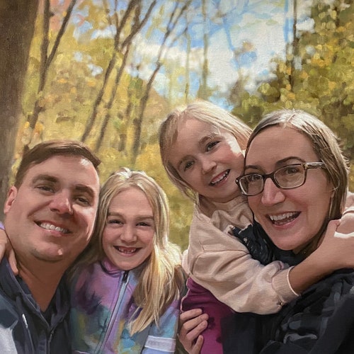 Custom Oil Family Portrait From Photo. Kids Portrait. Oil - Etsy