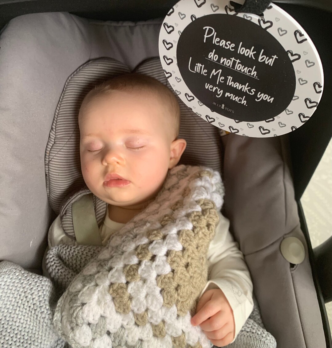 Hearts Baby Pram Tag Car Seat Carrier Accessory Germ Sign Newborn ...